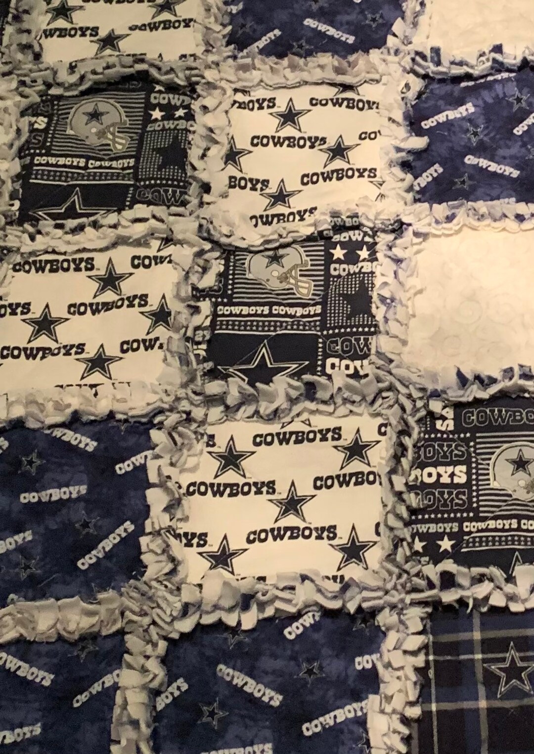 Dallas Cowboys Rag Quilt, Cotton Flannel Fleece, 50x58 Lap Blanket - Etsy