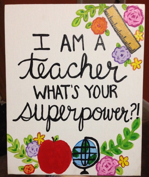 I'm a Teacher What's Your Superpower Canvas Teach | Etsy