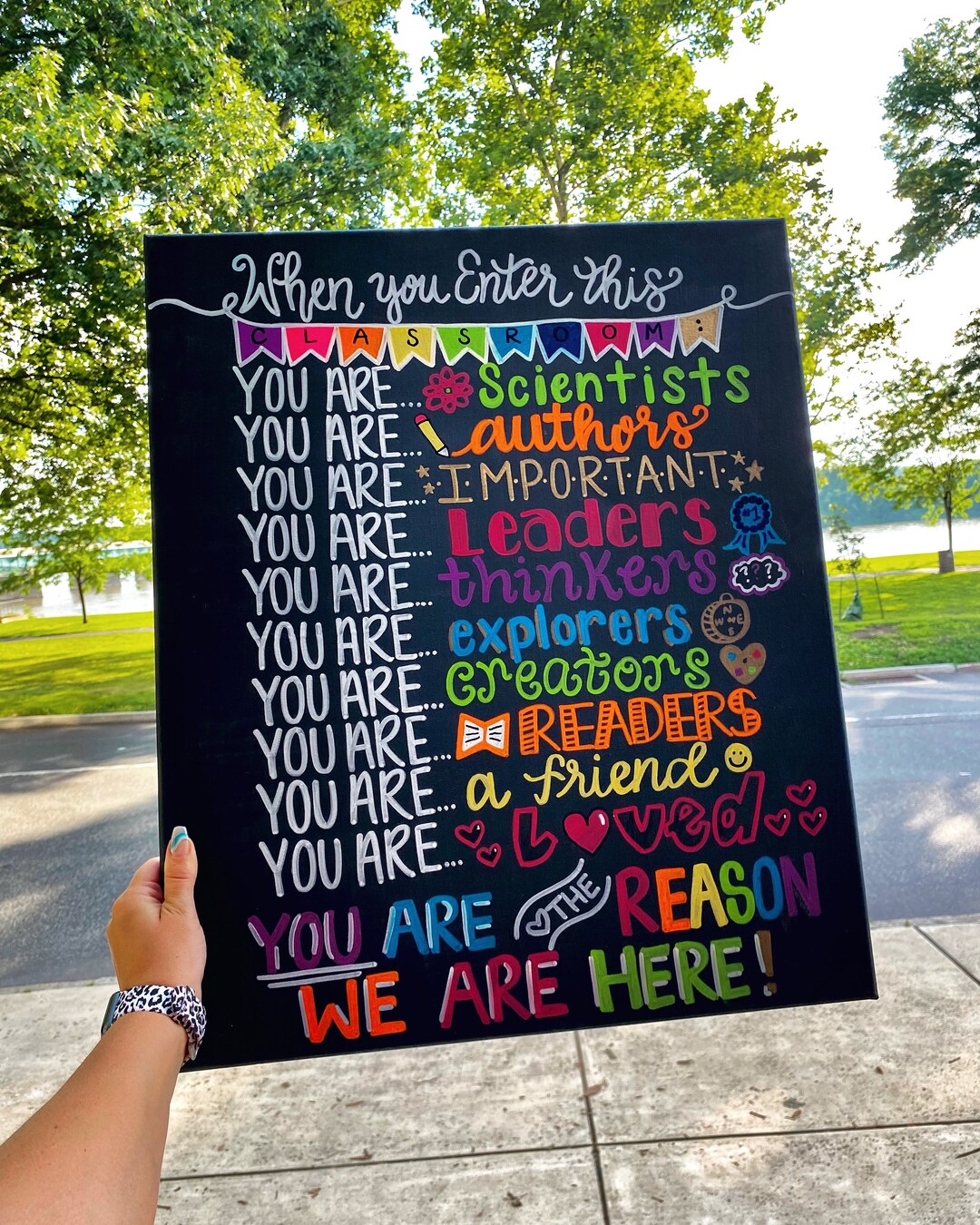 When You Enter This Classroom Canvas; Classroom Rules; Teachers Gift ...