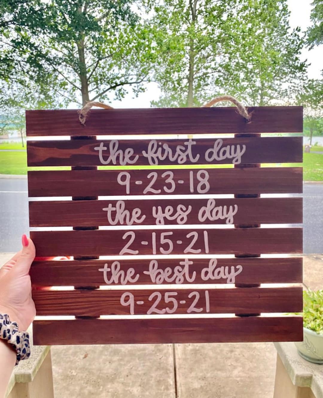 The First Day, the Yes Day, the Best Day Wedding Dates Sign, Wooden ...