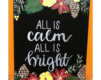 All is Calm All is Bright Sign Christmas Wall Decor - Etsy