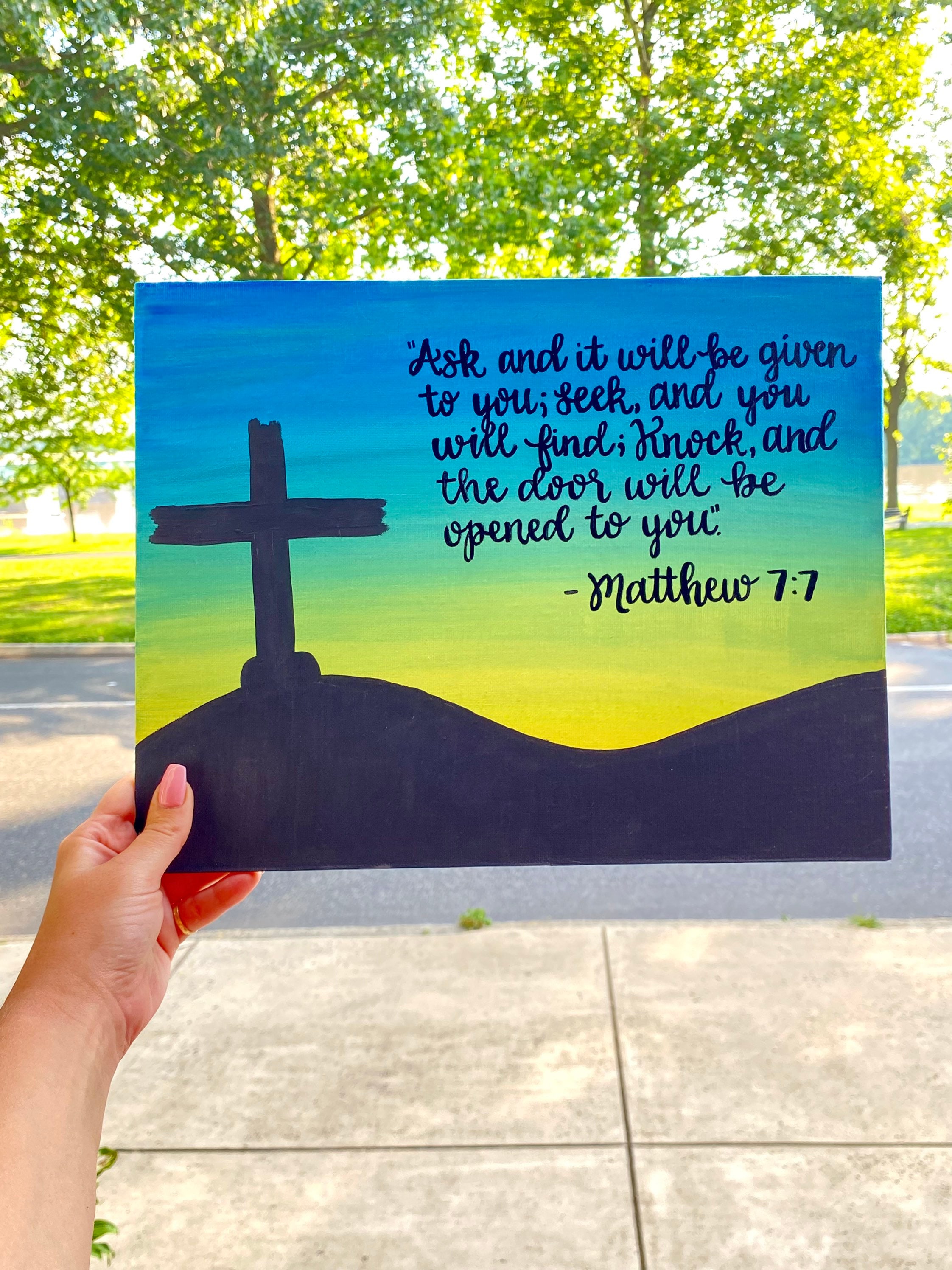 Bible Verse Canvas. Matthew 7:7. Ask and It Will Be Given to You, Seek ...