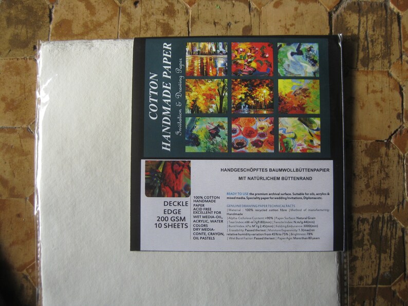 Handmade paper watercolor paper 10 sheets / set white or soft | Etsy