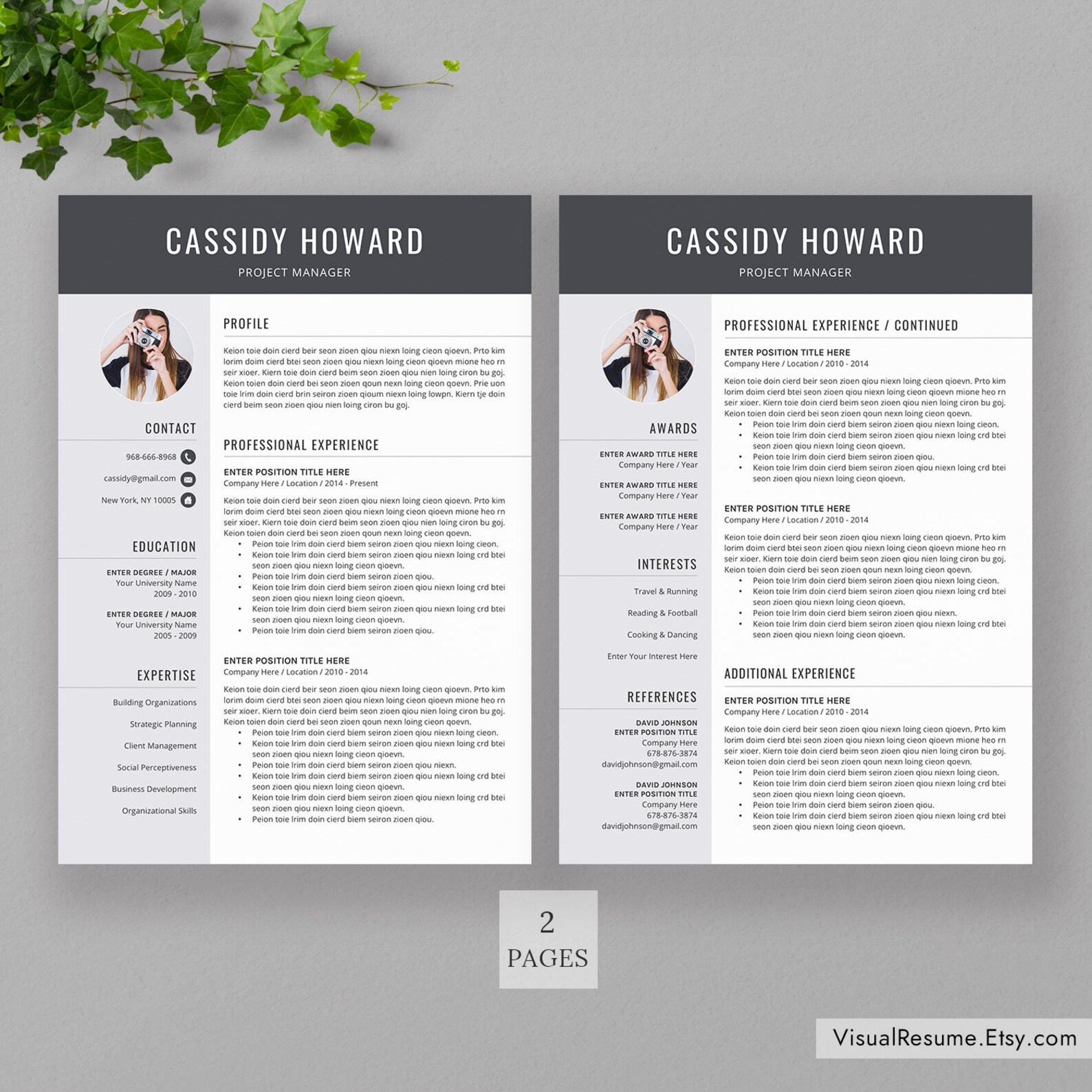 Resume Templates / CV Templates Professional Resume | Etsy