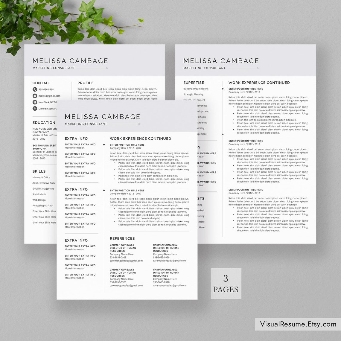 Minimalist Resume Template for MS Word Simple CV Template | Etsy Australia