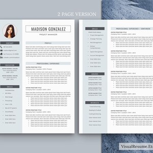 Resume Template / CV Template for Word, Professional Resume Design ...