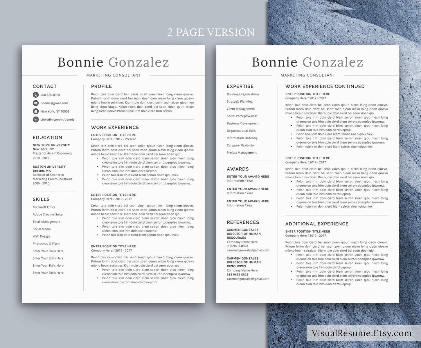 Modern Resume / CV Templates Word, Professional CV Templates, Creative ...