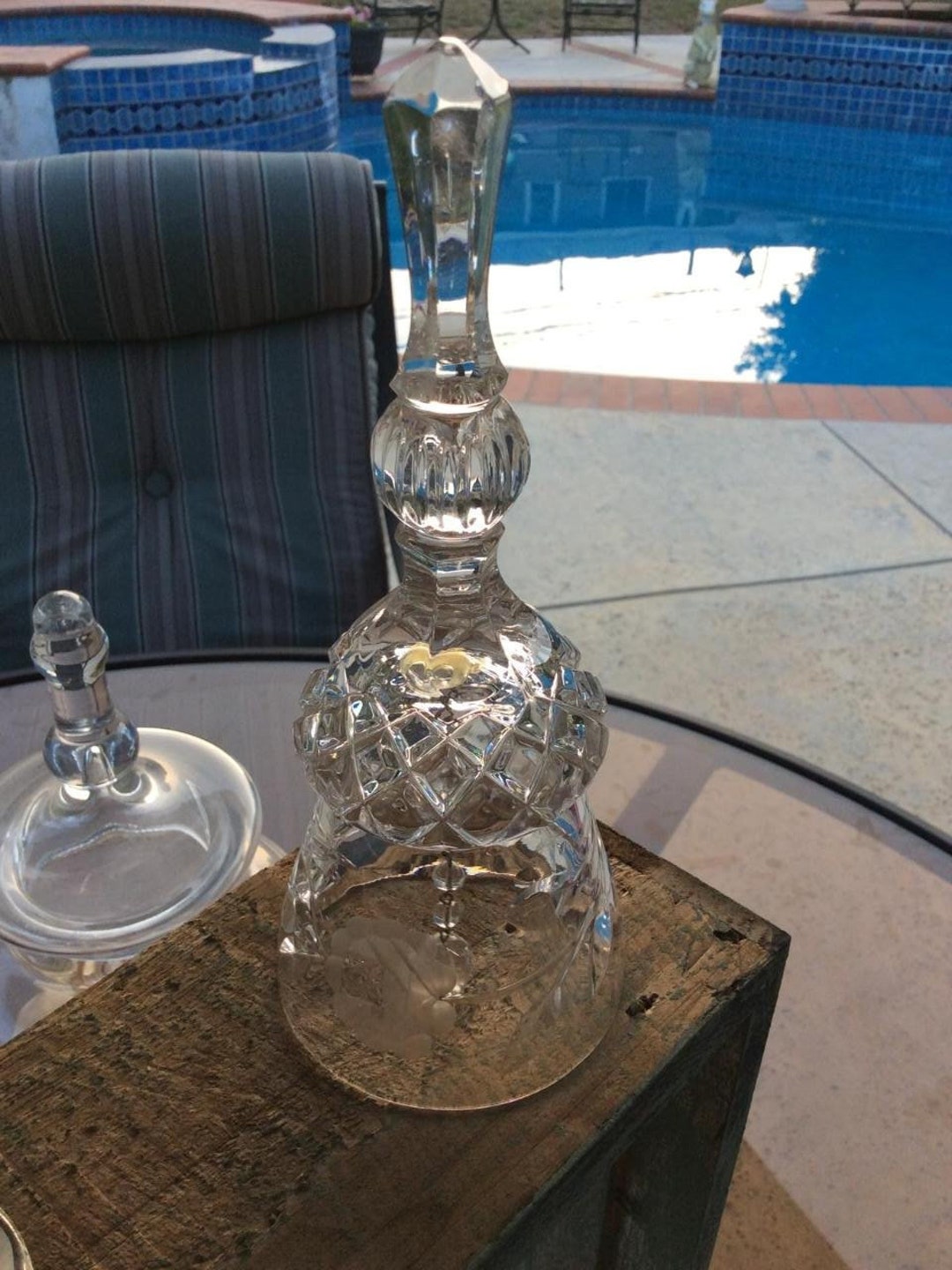 Vintage Cut Glass Dinner Bell - Etsy