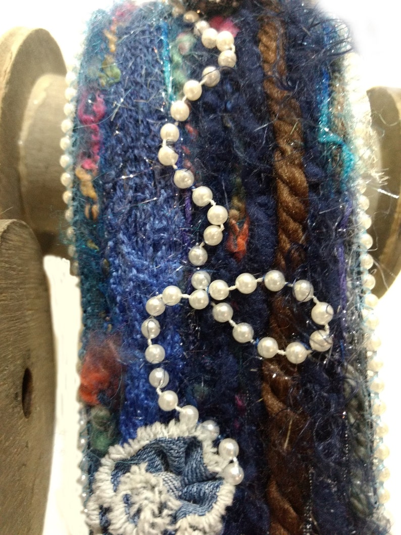 Snippet Roll, 3 Ribbon, Fiber Art Ribbon, 3 Handmade Steampunk Ribbon ...