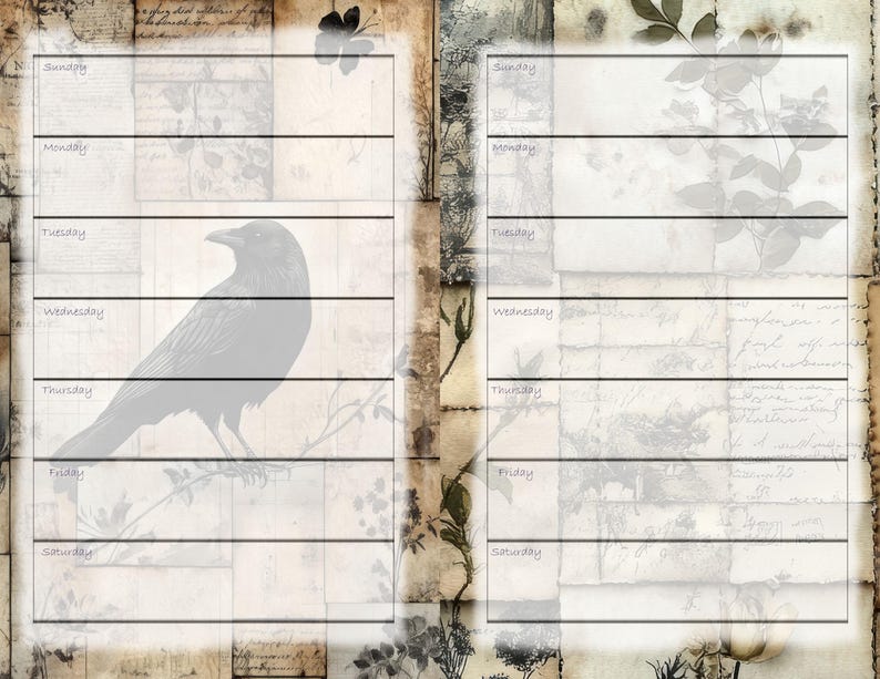 Birds Planner Pages, Habit Tracker, Monthly Organizer (digital Download ...