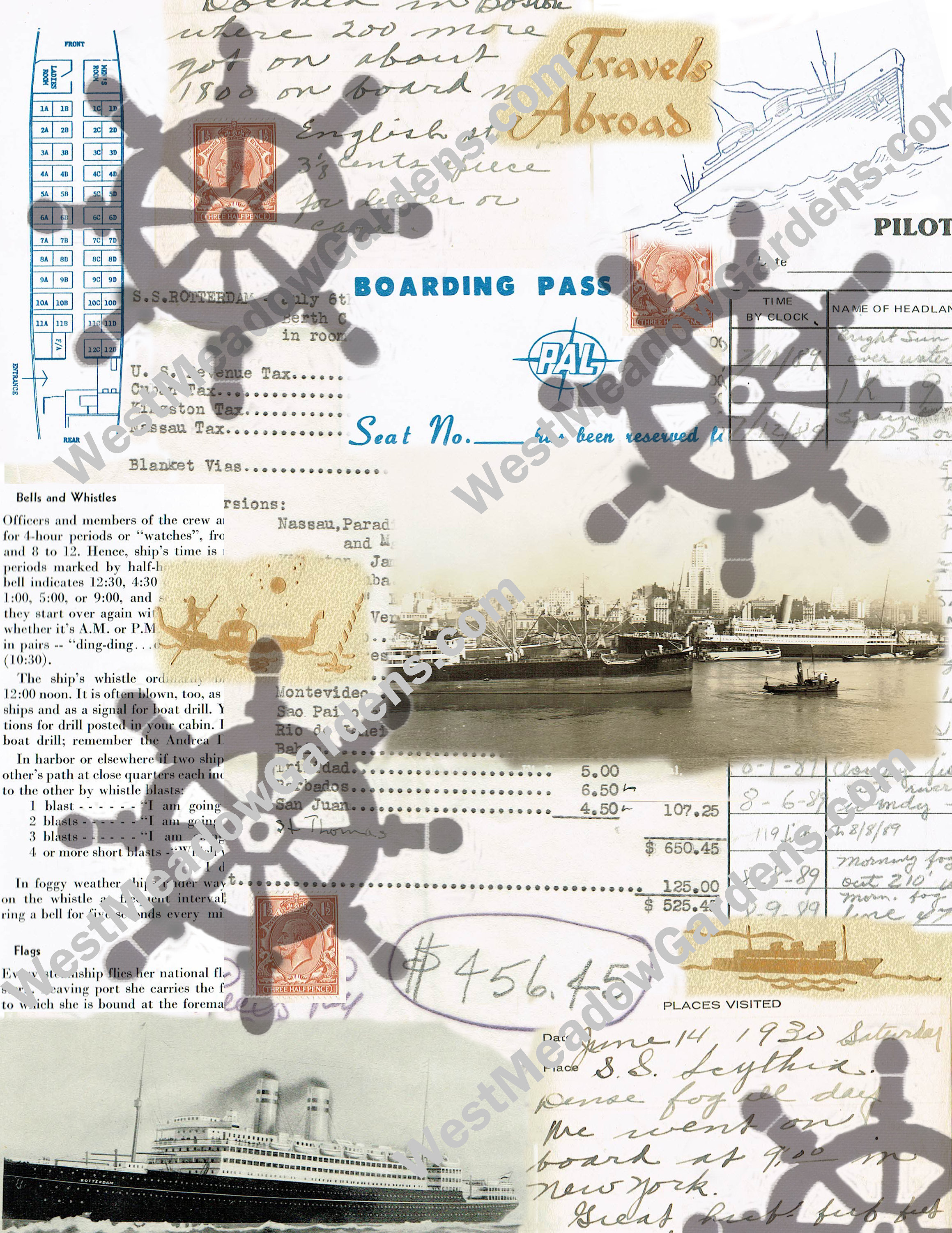Digital Download Cruise Ship Vintage Papers Collage Pages - Etsy