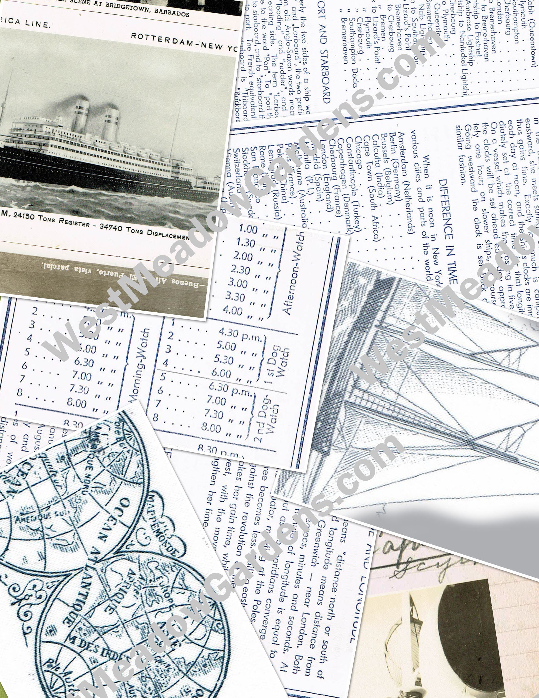 Digital Download Cruise Ship Vintage Papers Collage Pages - Etsy