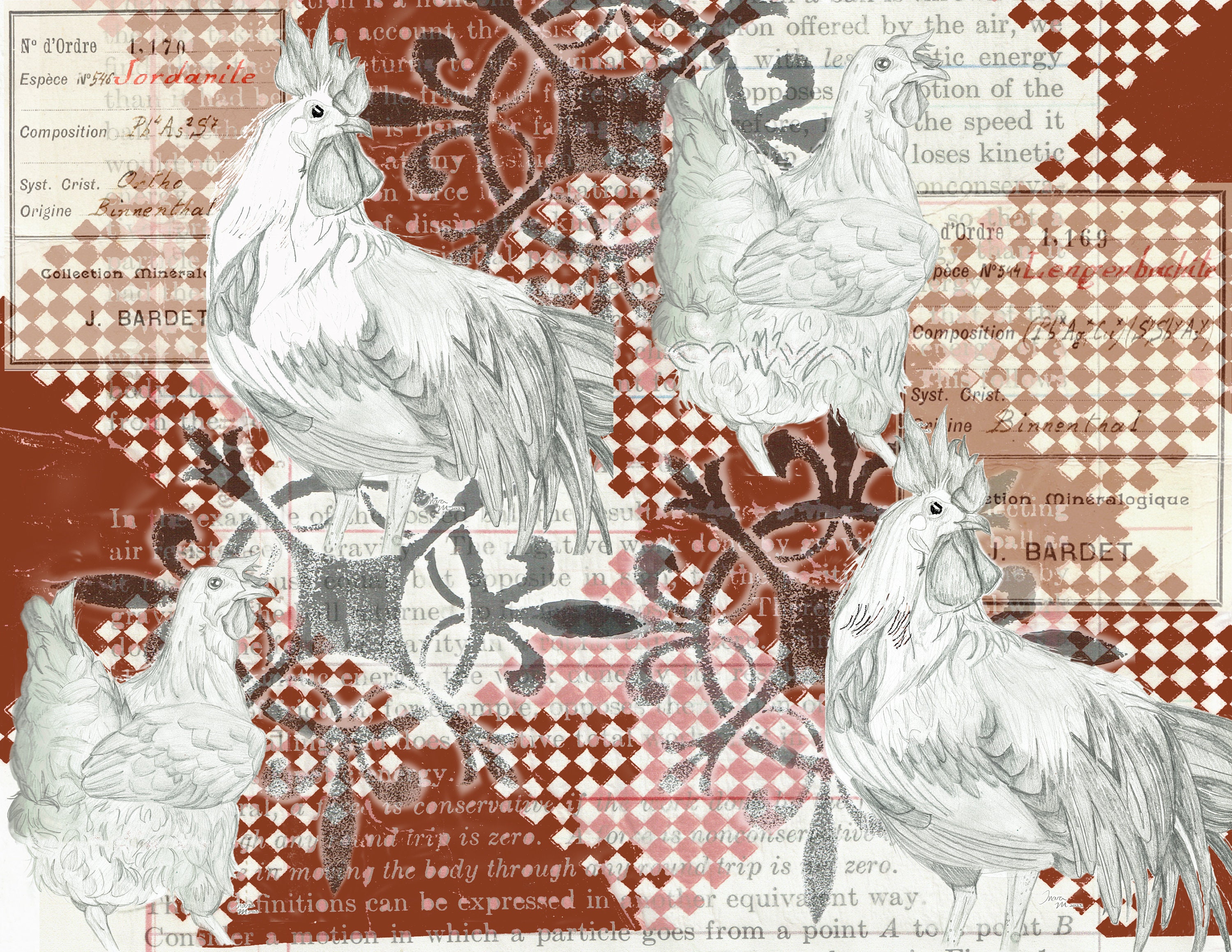 Digital Download Chicken Mixed Media Papers Collage Pages Journal ...