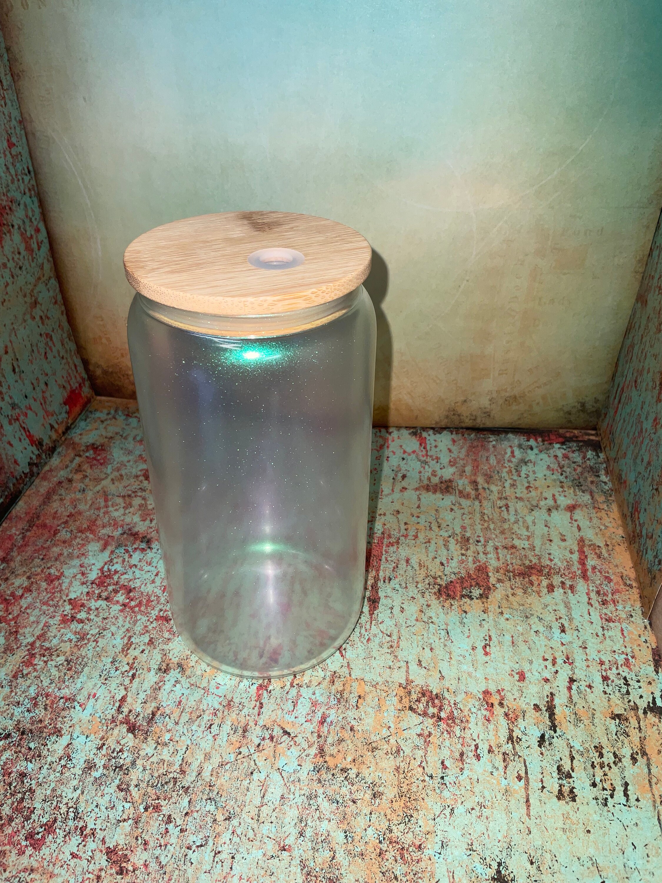 16 Oz Glass Sublimation Jars Iridescent Colors - Etsy