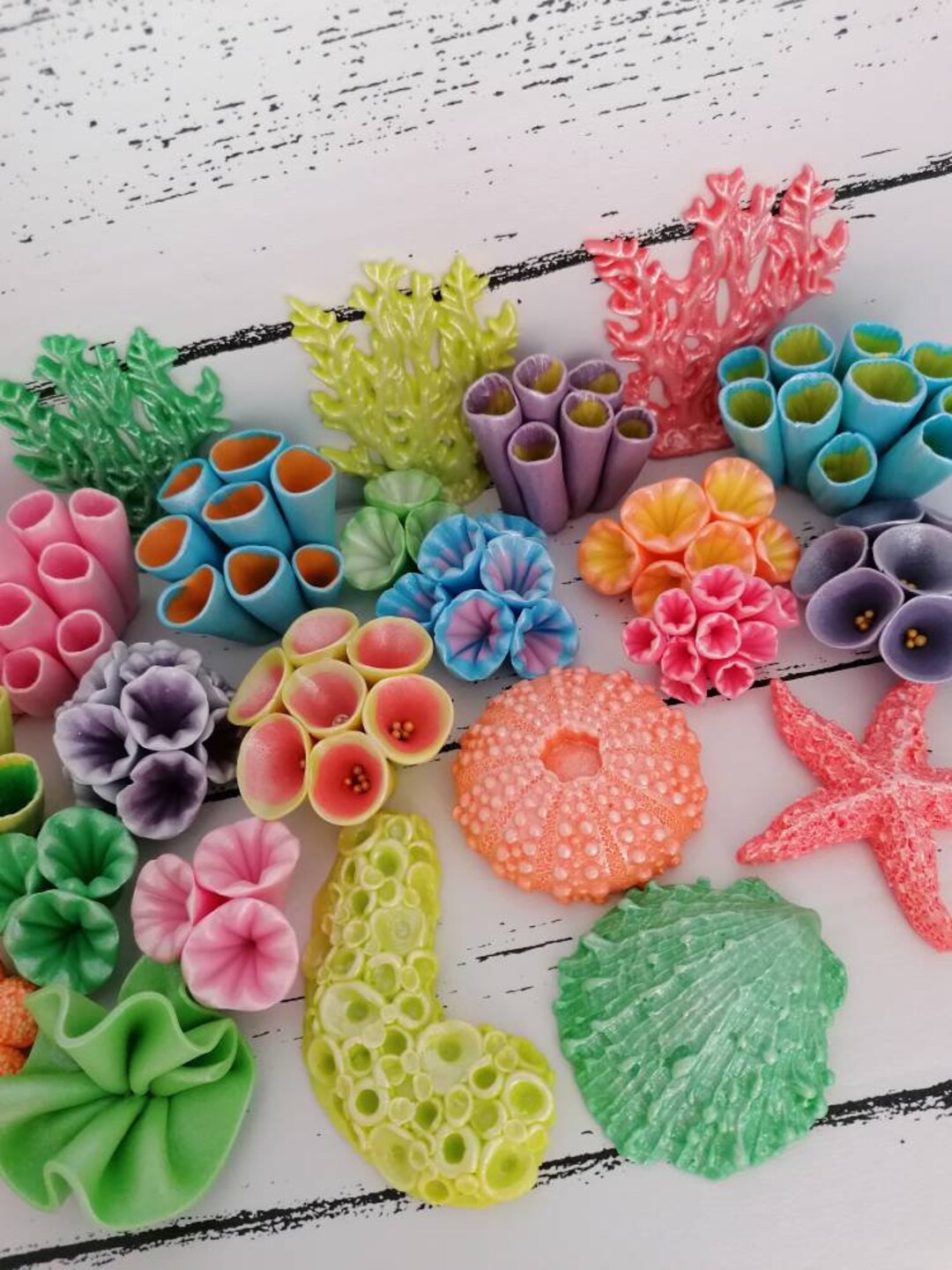 Seaweed, Coral Shimmer Mermaid Birthday Cupcake Cake Toppers ...