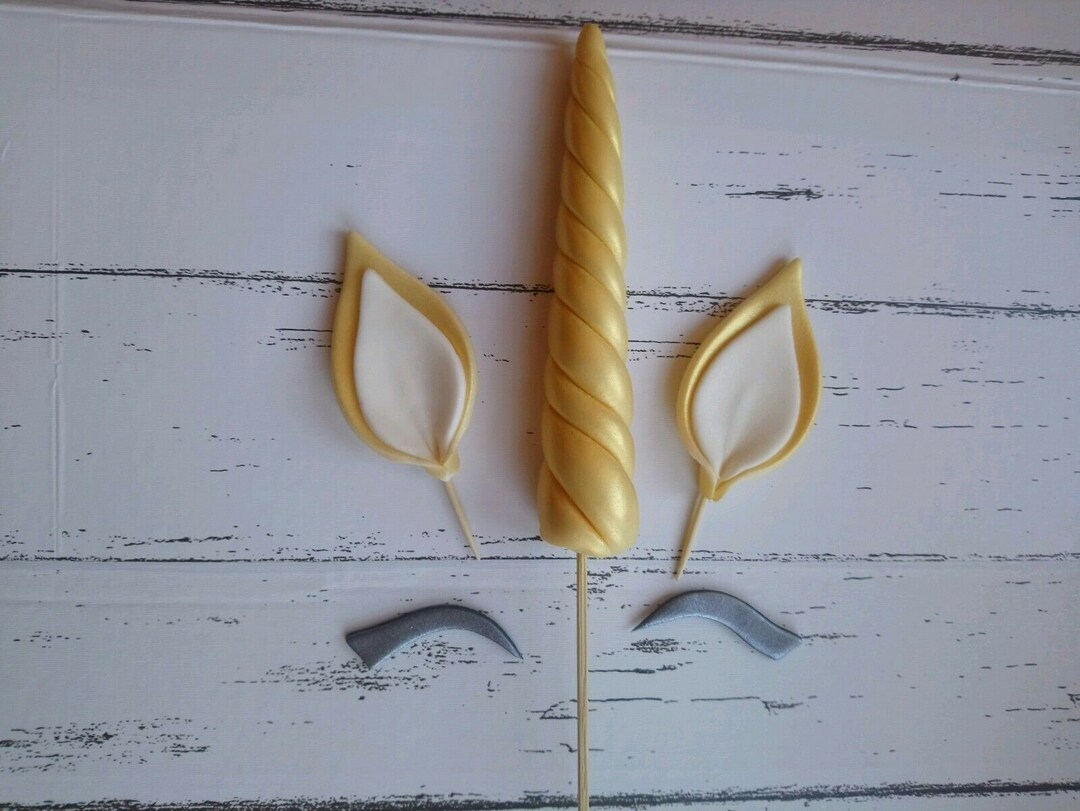 3D Unicorn Horn Ears Eyes Edible Cake Decorations - Etsy
