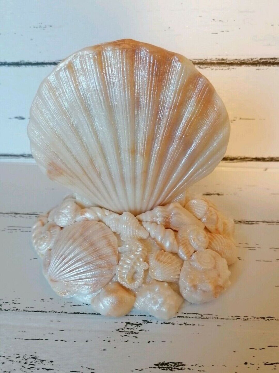 1 Large Clam Edible Sugar Icing Sea Shells Beach Themed Wedding Topper ...