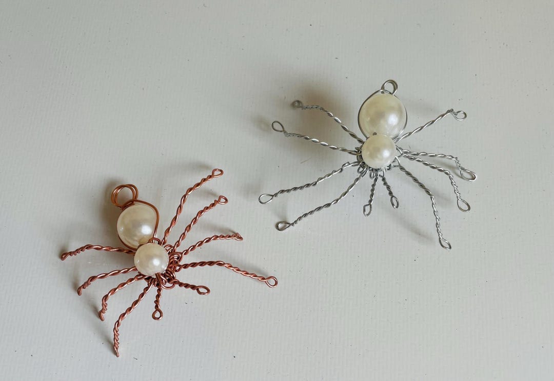 Wire Beaded Spiders With Cobweb Option - Etsy