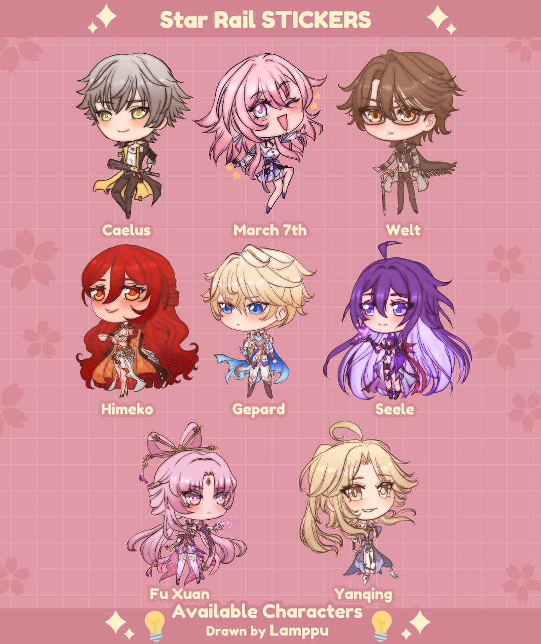 STICKERS HONKAI: Star Rail Part 2 Caelus March 7th Welt Yang Himeko ...
