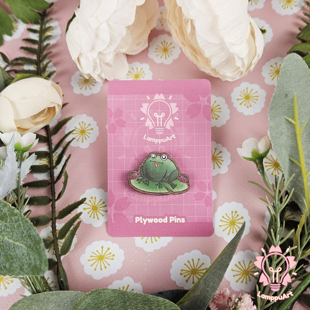 WOODEN PIN Cute Frog - Etsy