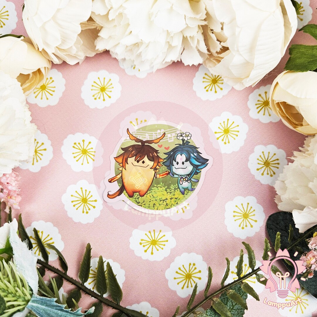 STICKER Genshin Impact Zhongli X Xiao Aranara Zhongxiao - Etsy