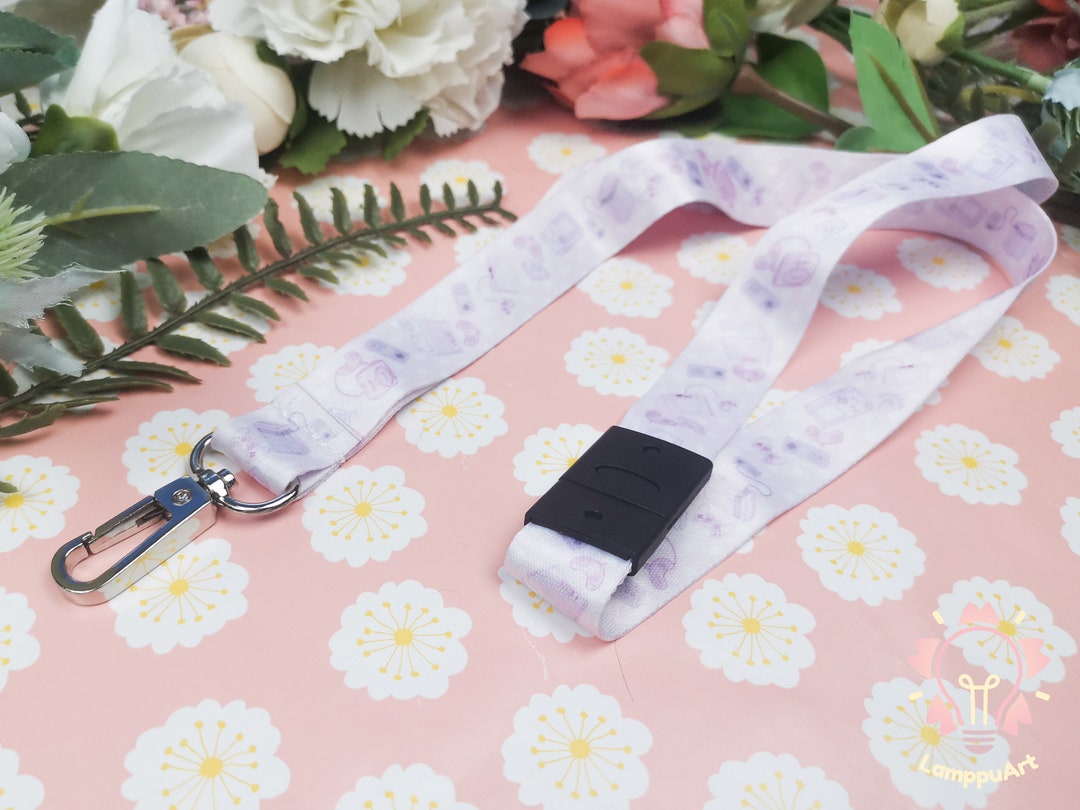 LANYARD Pastel Retro Gaming Pink With Safety Lock - Etsy