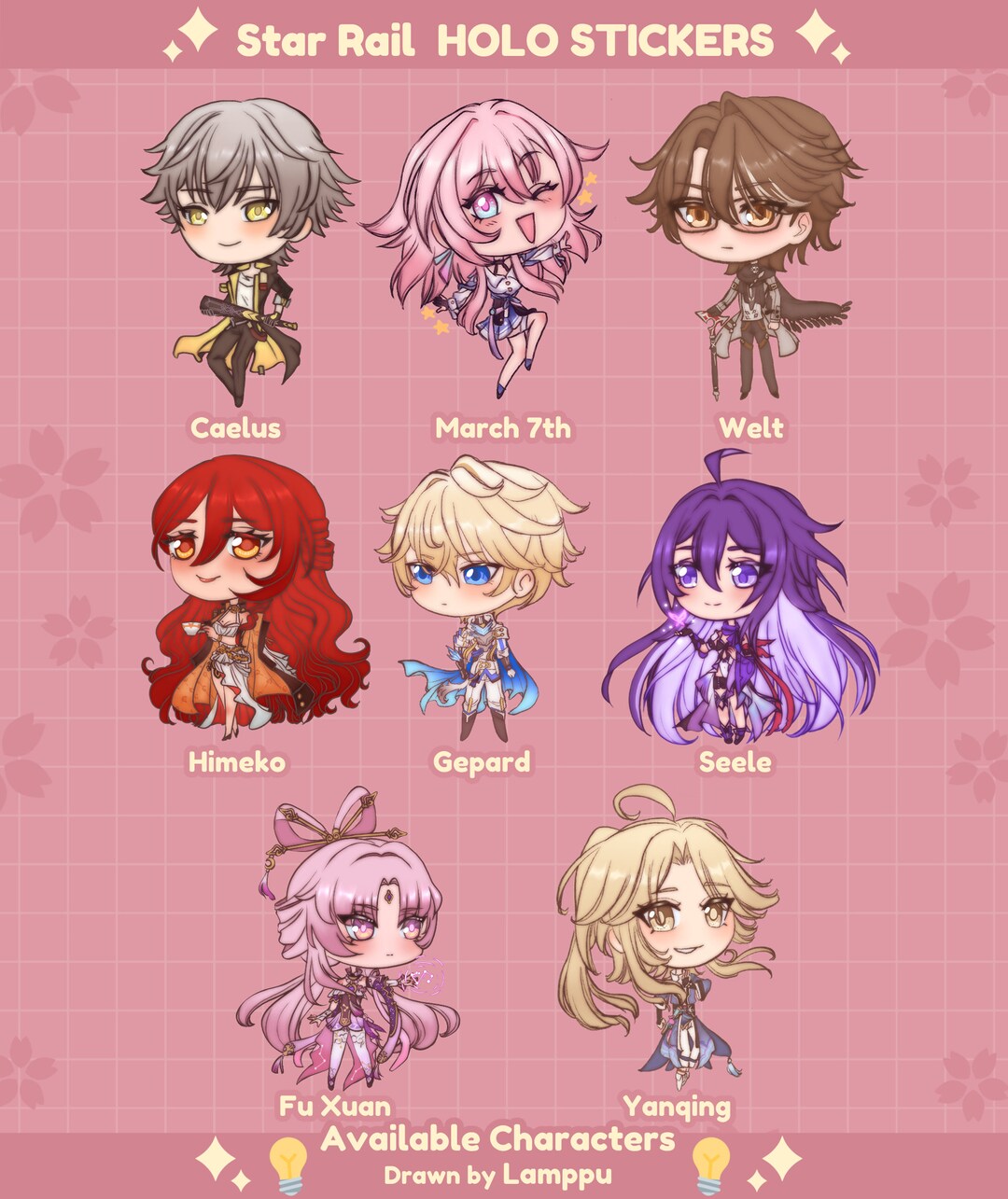 HOLO STICKERS HONKAI: Star Rail Part 2 Caelus March 7th Welt Yang ...