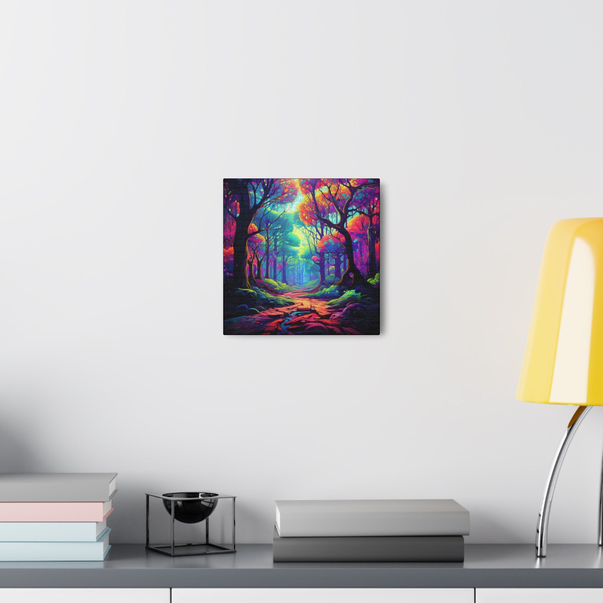 Psychedelic Forest Canvas 10x10 or 12x12, Bright Canvas, Imagine Canvas ...