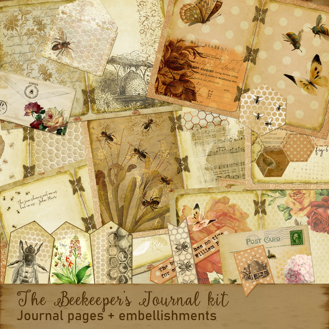 Vintage Beekeeper Journal Pack- Printable Ephemera, Instant Download ...