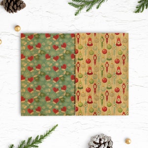 Printable Retro Christmas Digital Paper Pack Part Two, Vintage ...