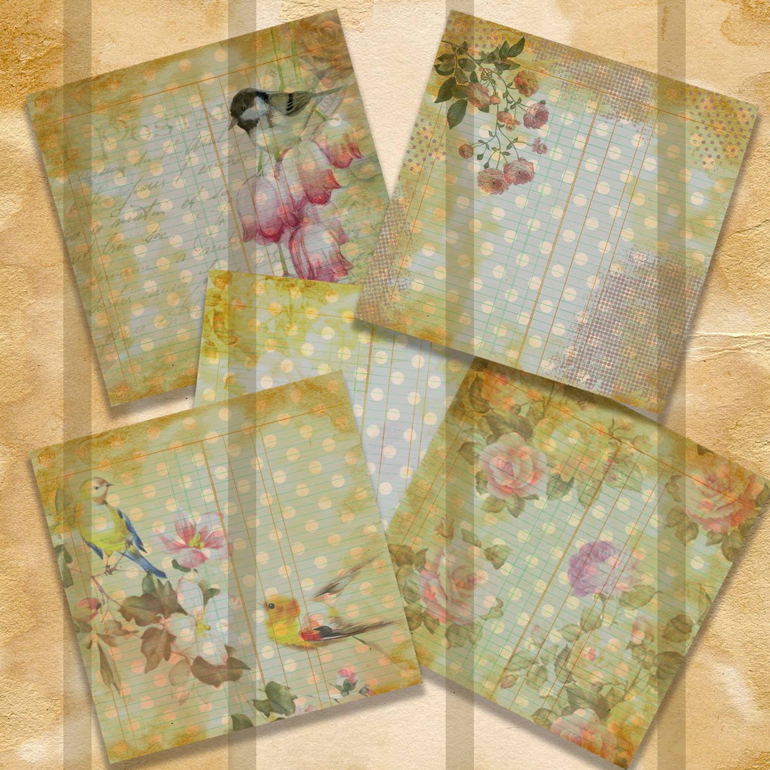 Printable Digital Paper Pack, Summer Meadow, INSTANT DOWNLOAD, Ten 12 X ...