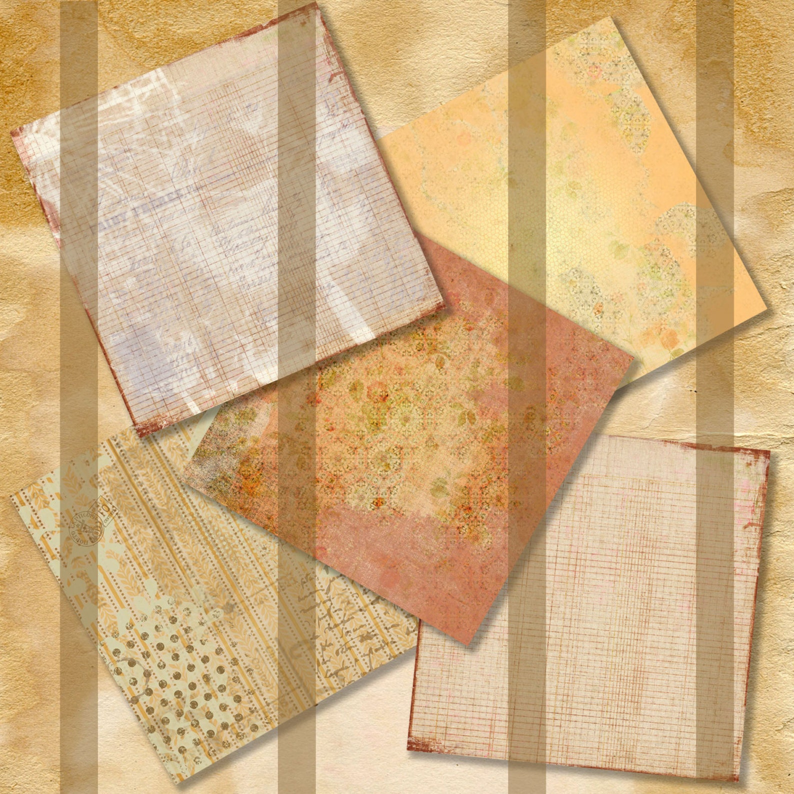 Printable Paper Pack. Writing Desk INSTANT DOWNLOAD Ten 12 X 12 Inch ...