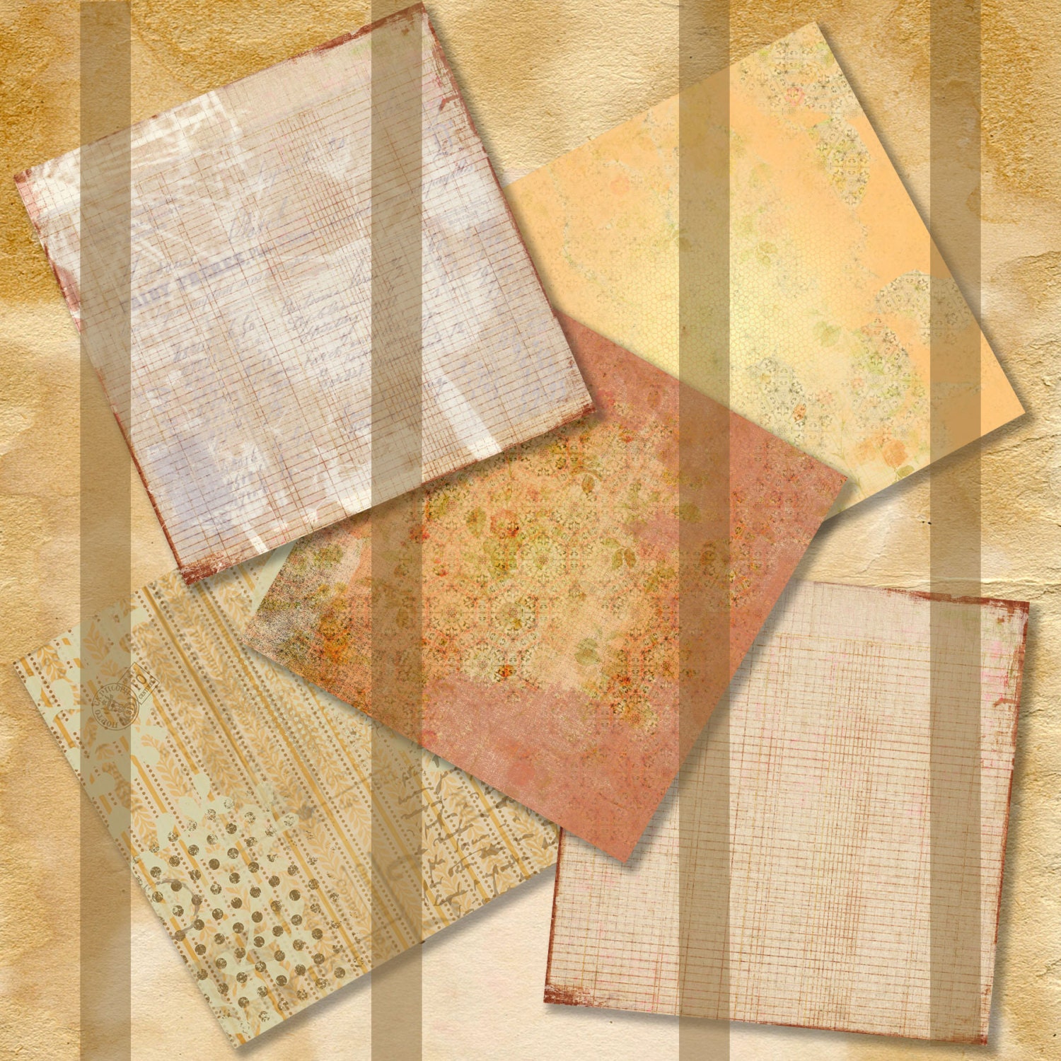 Printable Paper Pack. Writing Desk INSTANT DOWNLOAD Ten 12 X 12 Inch ...