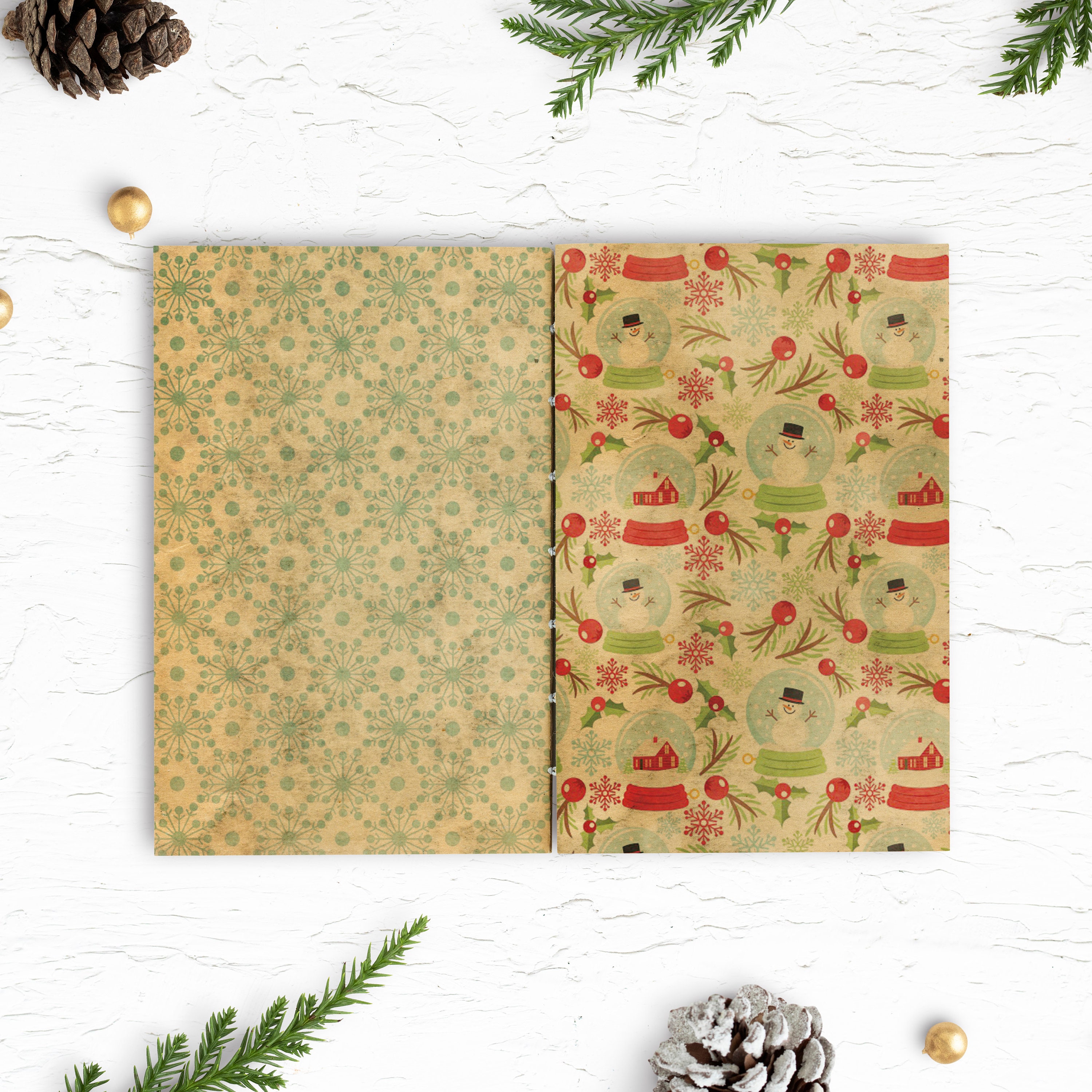 Printable Retro Christmas Digital Paper Pack, Vintage Printable ...