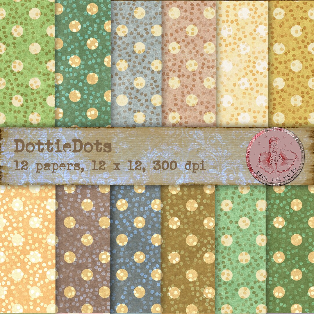 Printable Paper Pack, Dottie Dots - Scrapbook Paper, Mixed Media ...