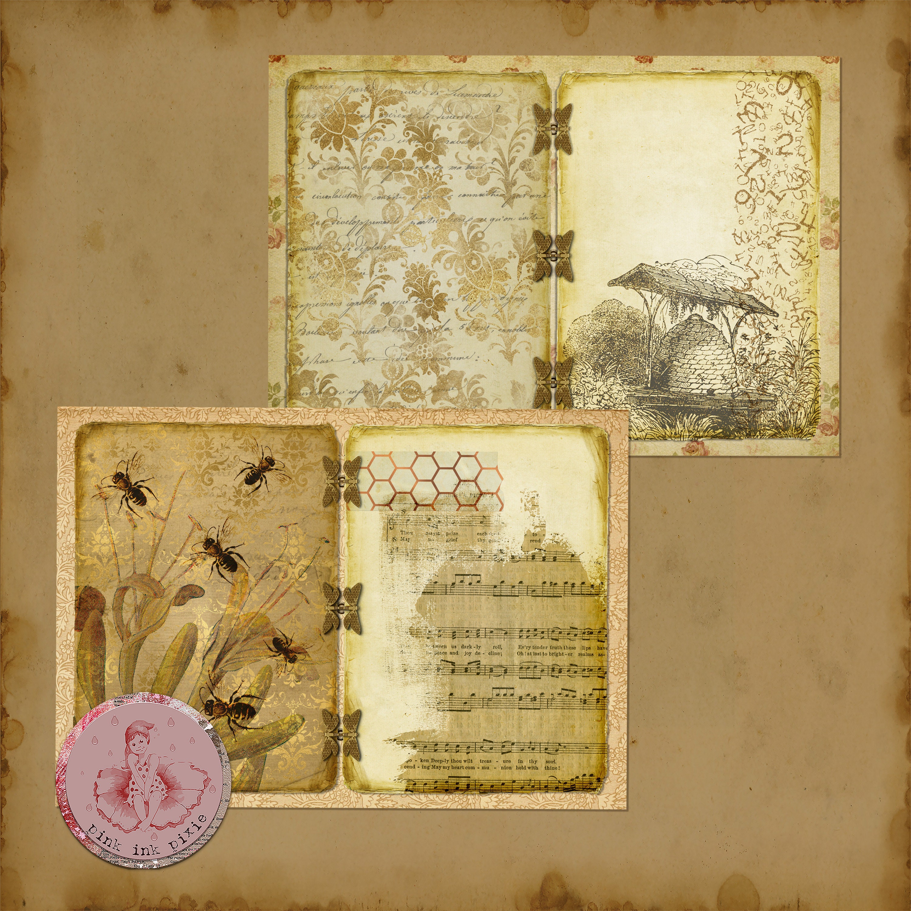 Printable Vintage Beekeepers Journal Digital Ephemera, Instant Download ...