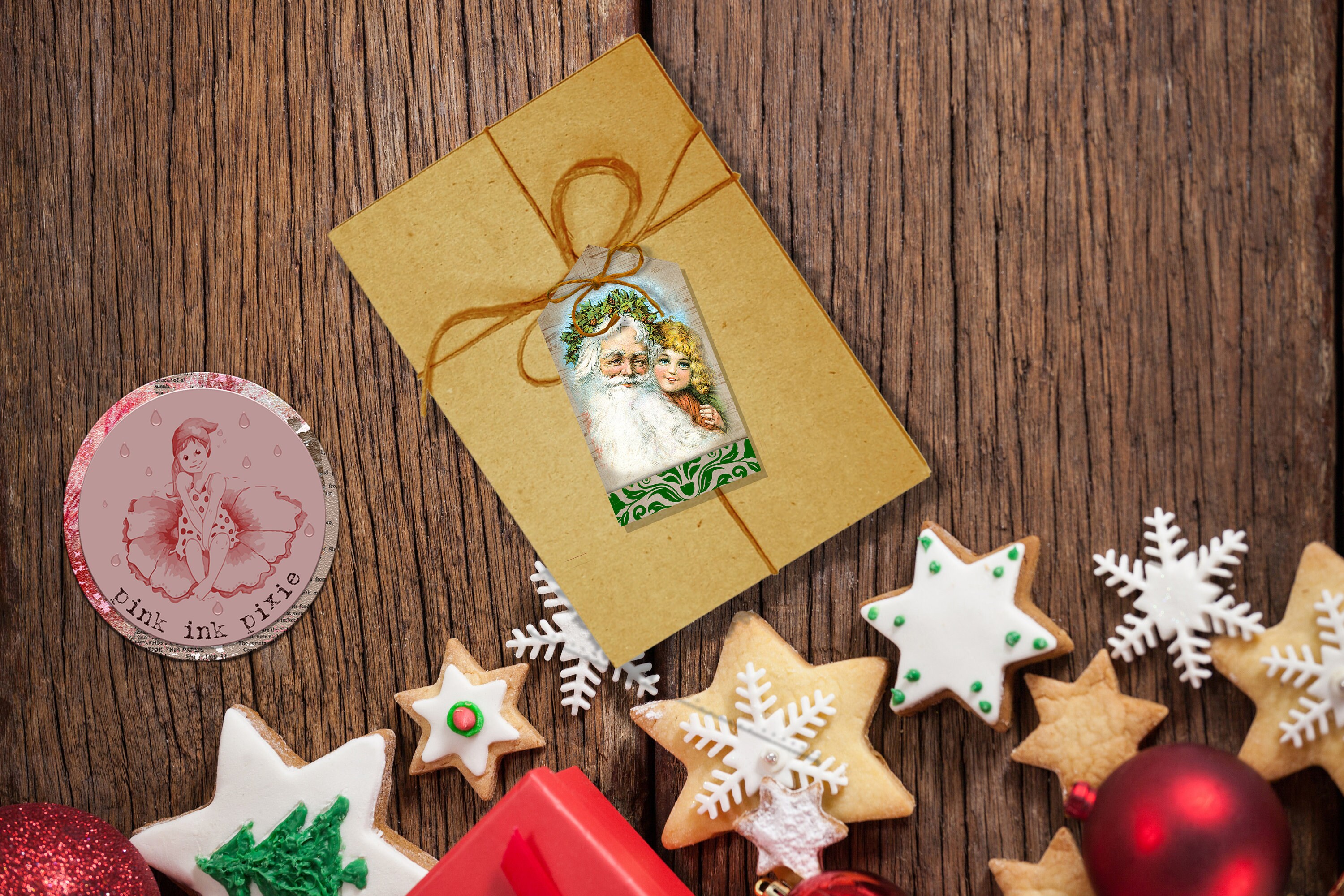 Printable Vintage Santa Christmas Tags, Instant Download, Christmas ...