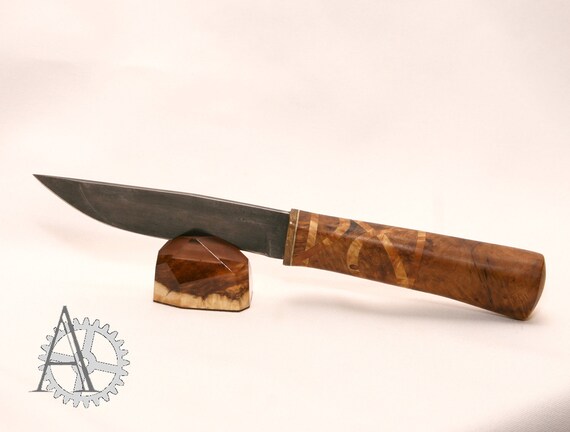 The wood and epoxy resin knife stand. Maple burl and resin | Etsy