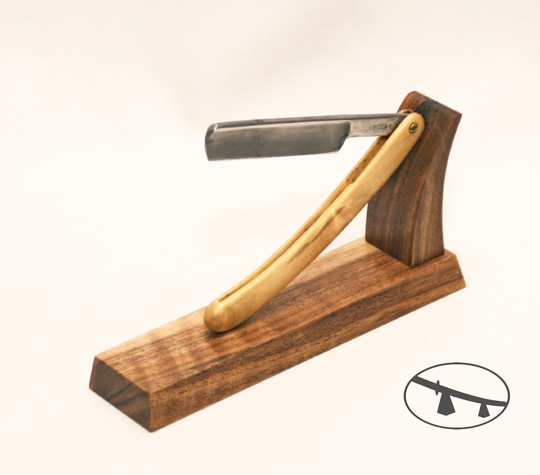 The Walnut Wood Straight Razor Holder. Collectible Razor Display. - Etsy