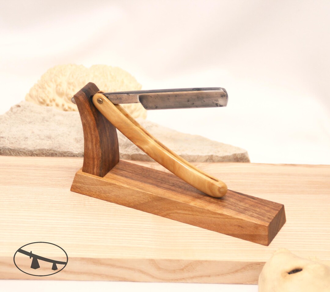 The Walnut Wood Straight Razor Holder. Collectible Razor Display. - Etsy