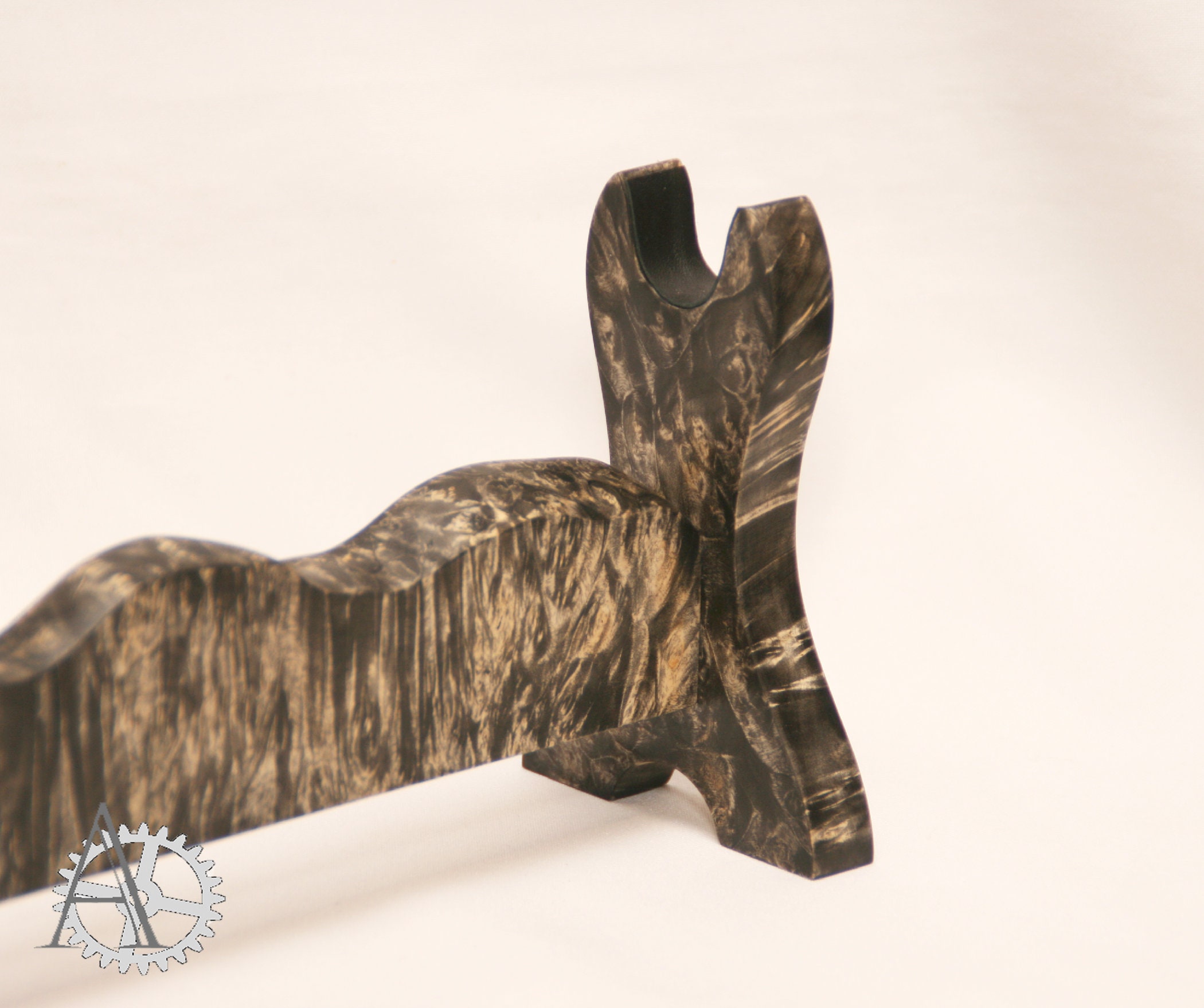 The Wooden Tanto Stand. the Black Toned Maple Burl Wood Mini | Etsy