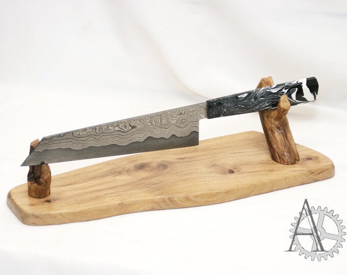 Rustic Knife Stand. the Robinia Wood Knife Stand. Knife Display ...