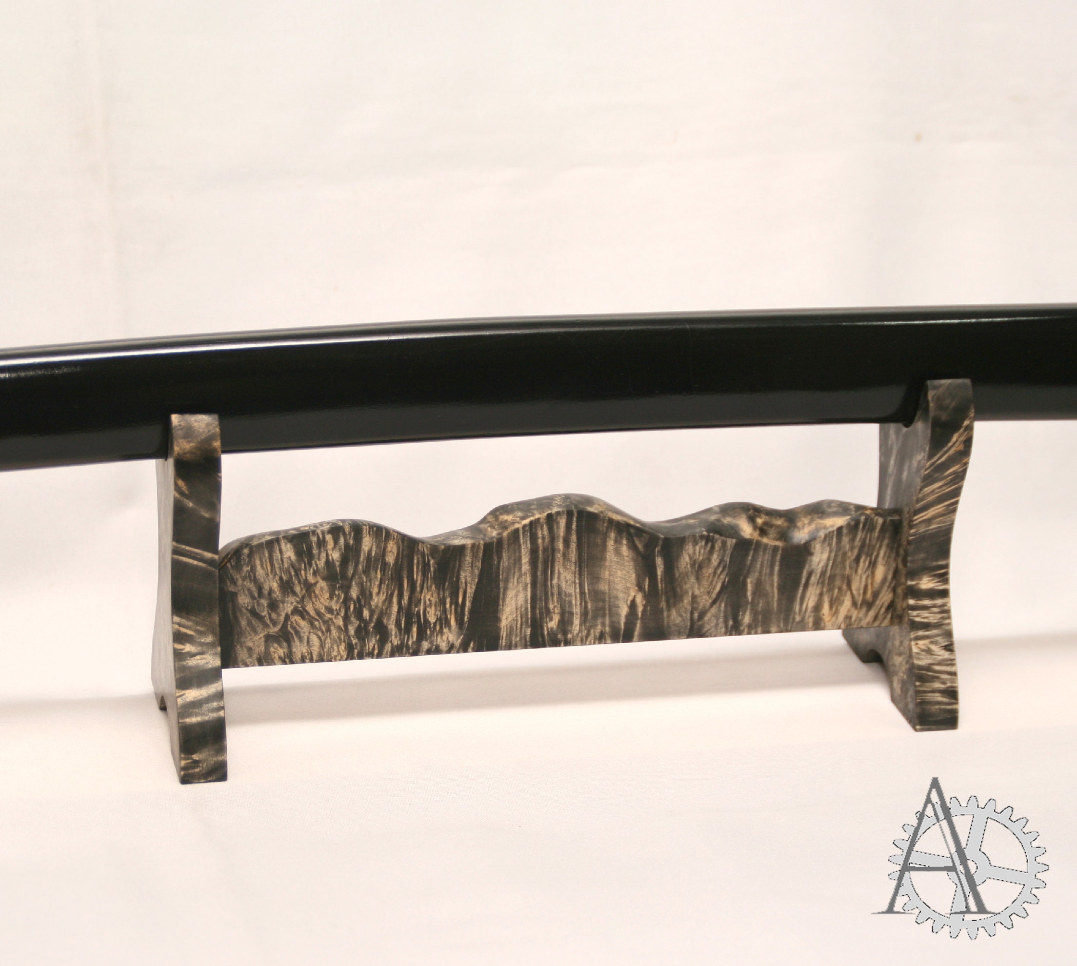 The Wooden Tanto Stand. the Black Toned Maple Burl Wood Mini | Etsy