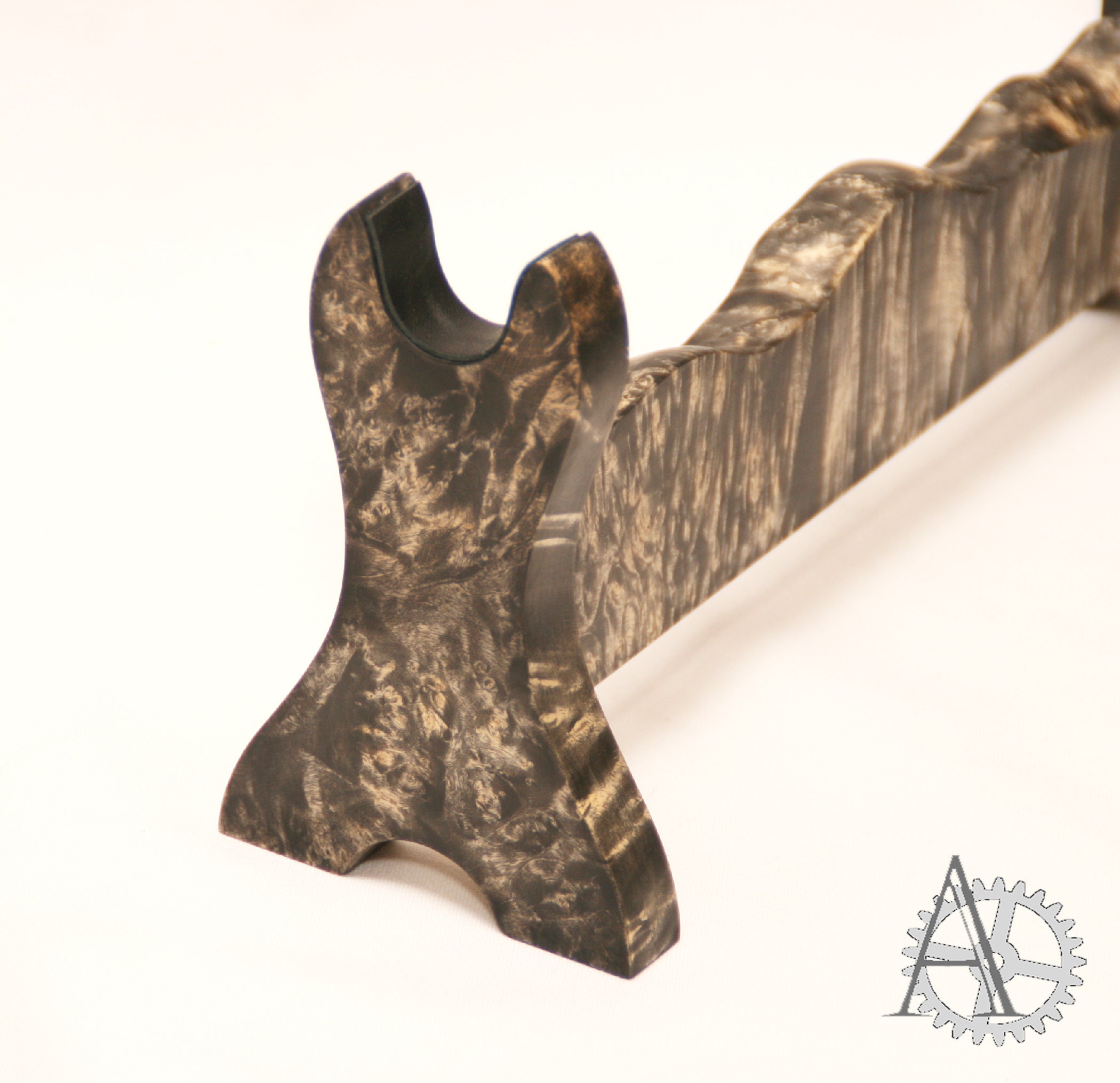 The Wooden Tanto Stand. the Black Toned Maple Burl Wood Mini | Etsy