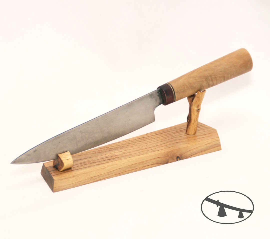 Rustic Knife Stand. the Robinia Wood Knife Holder. Black - Etsy