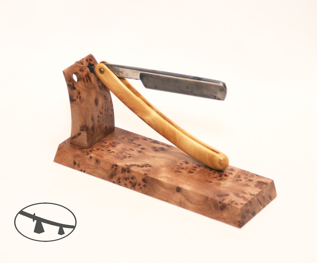 The Elm Burl Wood Straight Razor Stand. Collectible Razor - Etsy