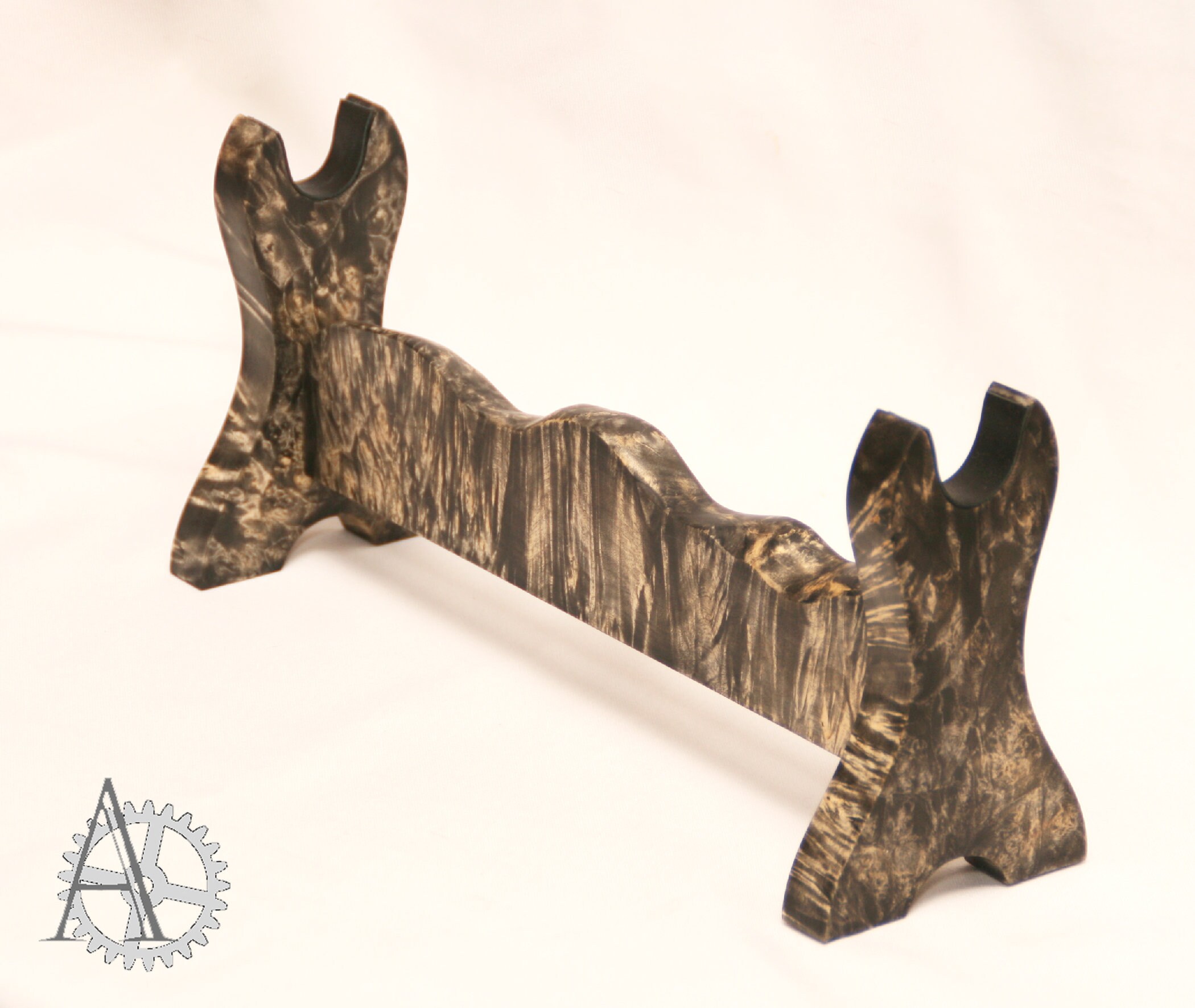 The Wooden Tanto Stand. the Black Toned Maple Burl Wood Mini - Etsy