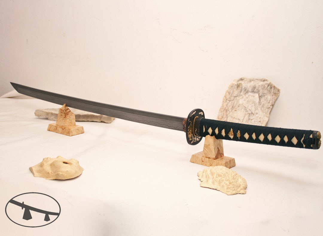 The Live Edge Maple Burl Wood Sword Display. Wooden Katana Stand ...