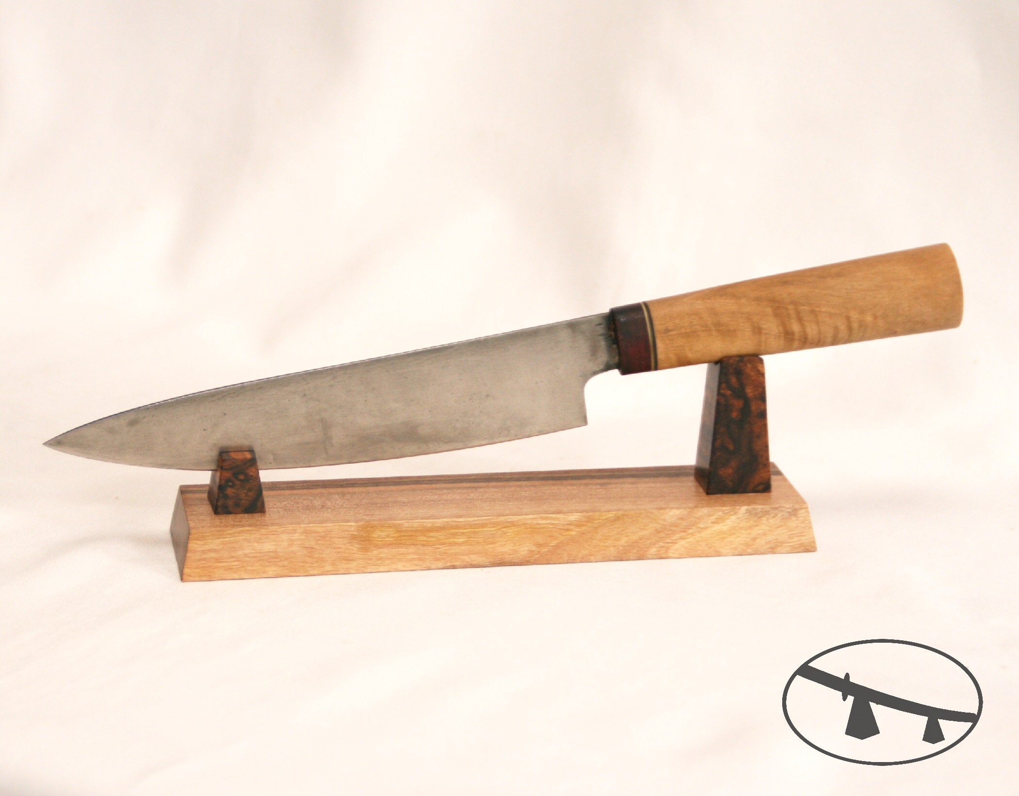 The Walnut Wood and Spalted Birch Wood Knife Stand. Knife | Etsy