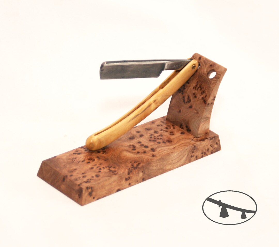 The Elm Burl Wood Straight Razor Stand. Collectible Razor Display. - Etsy